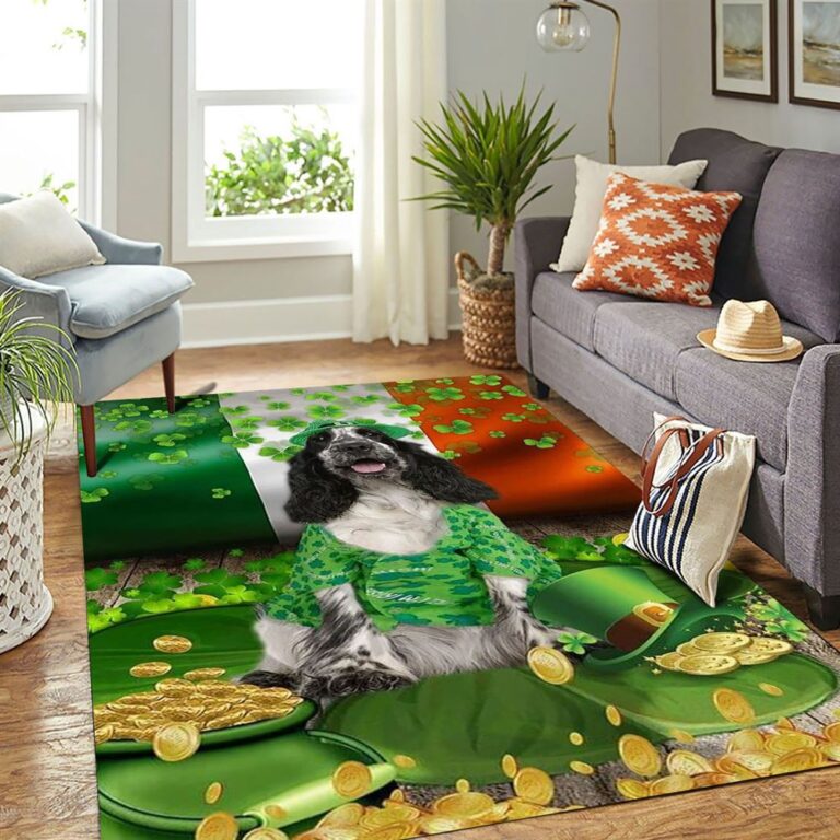 St Patricks Day Rug, English Cocker Spaniel Rug - Excoolent