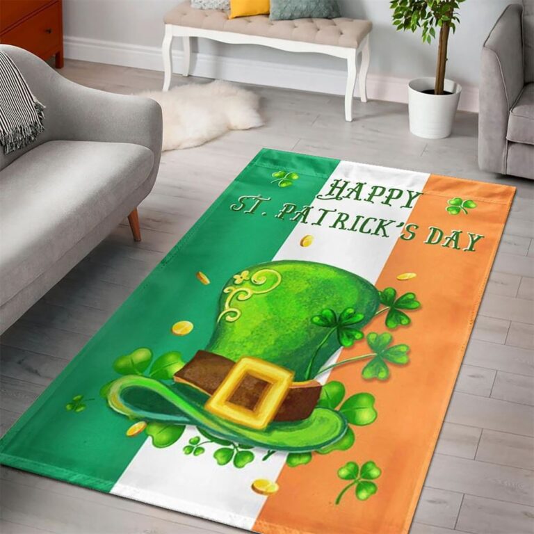 St Patricks Day Rug, St Patricks Day Shamrock Leprechaun's Hat Day Rug ...