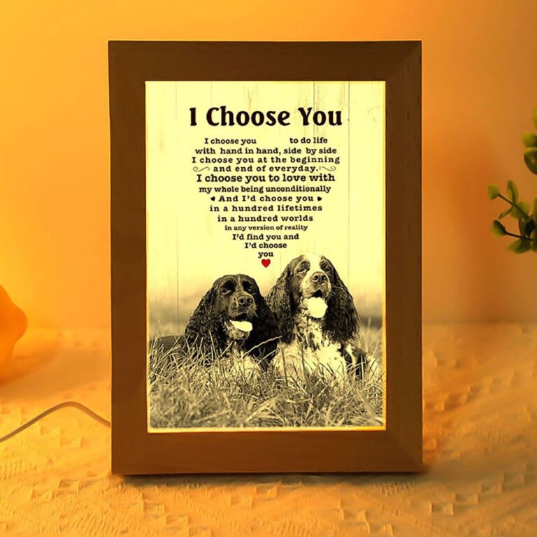 English Springer Spaniel I Choose You Dog Mom Frame Lamp, Picture Frame ...
