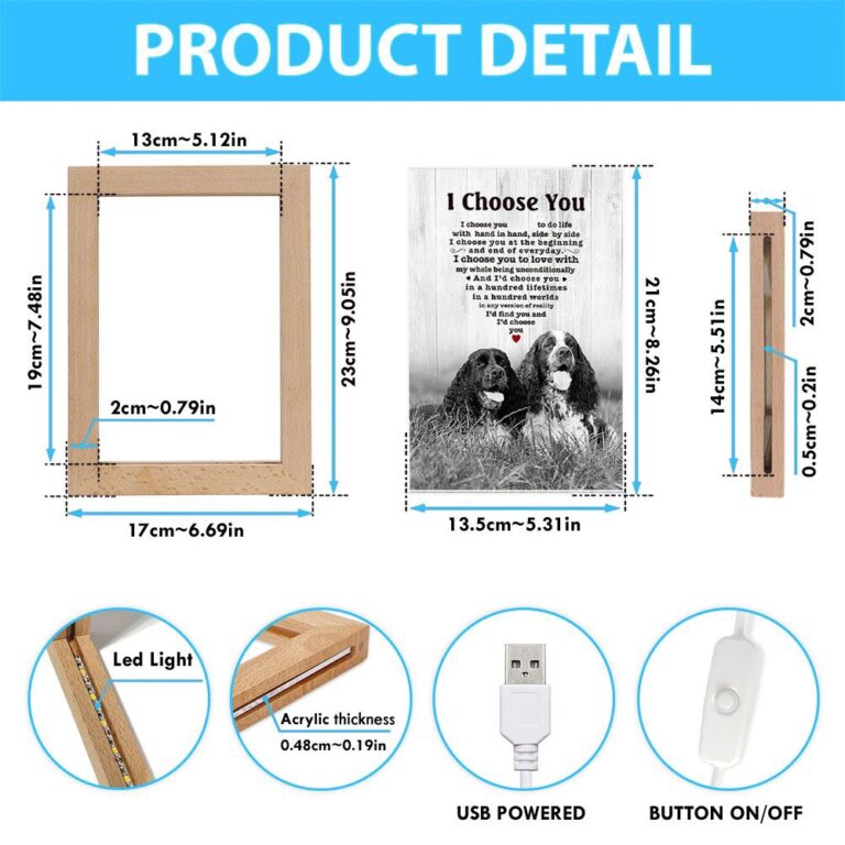 English Springer Spaniel I Choose You Dog Mom Frame Lamp, Picture Frame ...