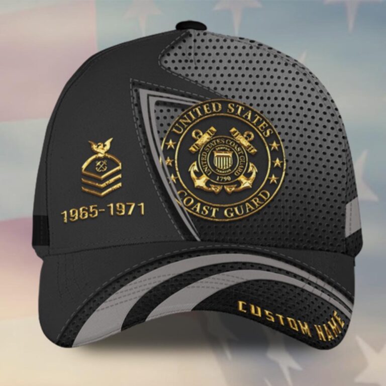 Personalized Name Rank US Veteran Coast Guard Baseball Cap, Veteran ...