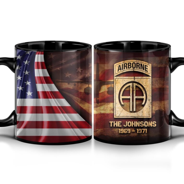 82nd Airborne Military Proudly Served, Military Mug American Flag ...