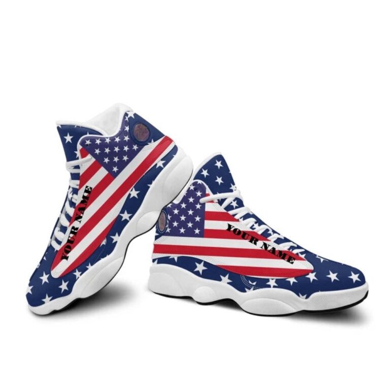 American Flag Simple Flag Shoes Personalized Custom Basketball Shoes ...