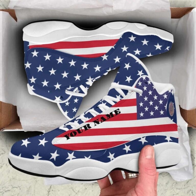 American Flag Simple Flag Shoes Personalized Custom Basketball Shoes ...