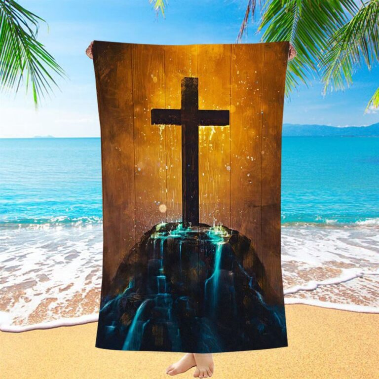 Cross Beach Towel, Christian Beach Towel, Summer Towels - Excoolent