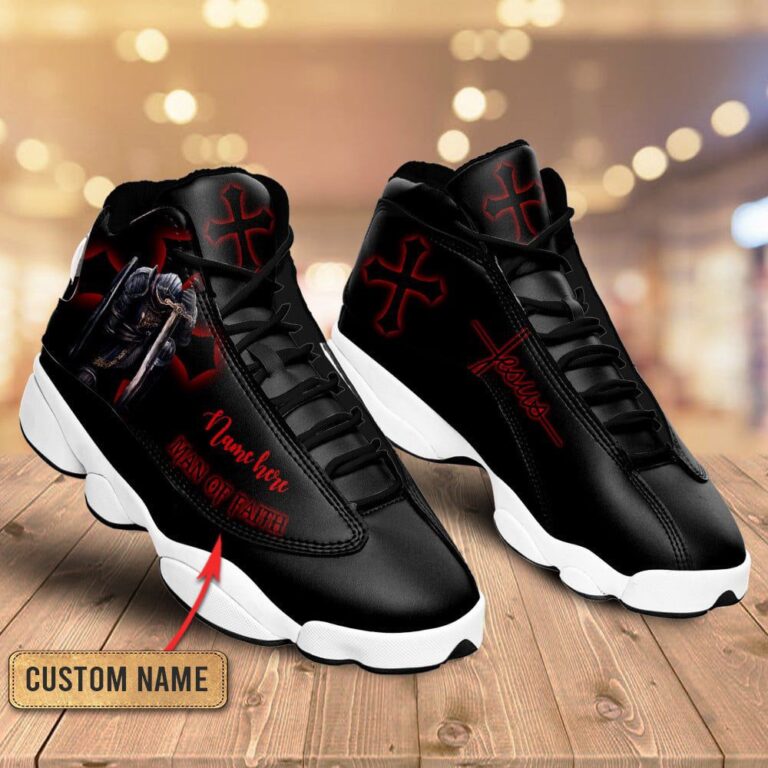 Man Of Faith Black Jesus Custom Name Shoes Basketball Shoes, Christian ...