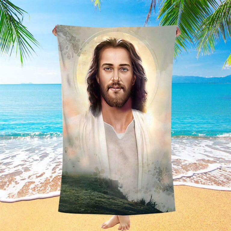 Portrait Of Jesus Beach Towel Pictures Prints, Beach Towel - Excoolent