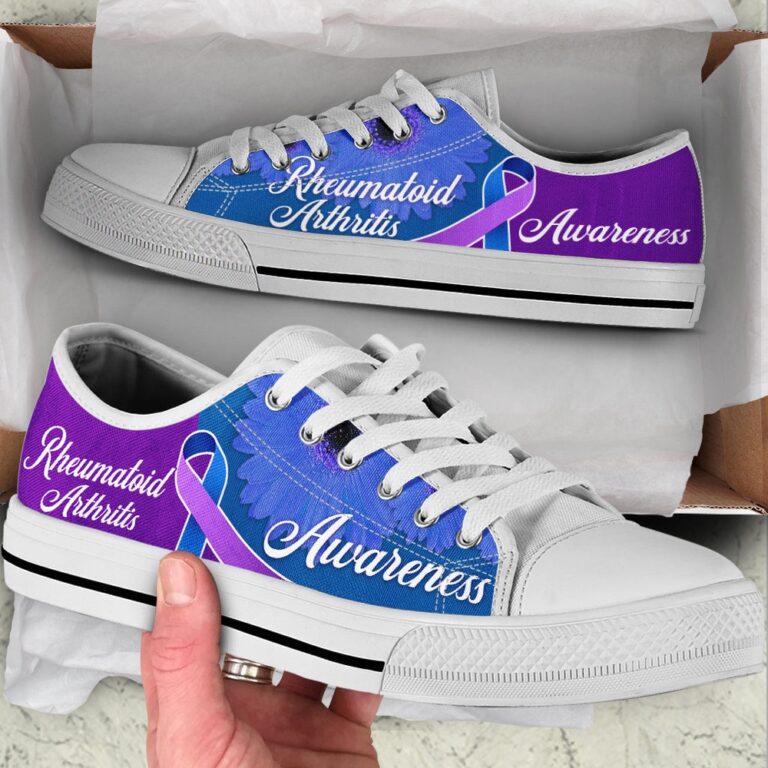 Rheumatoid Arthritis Shoes Awareness Ribbon Low Top Shoes, Low Top ...