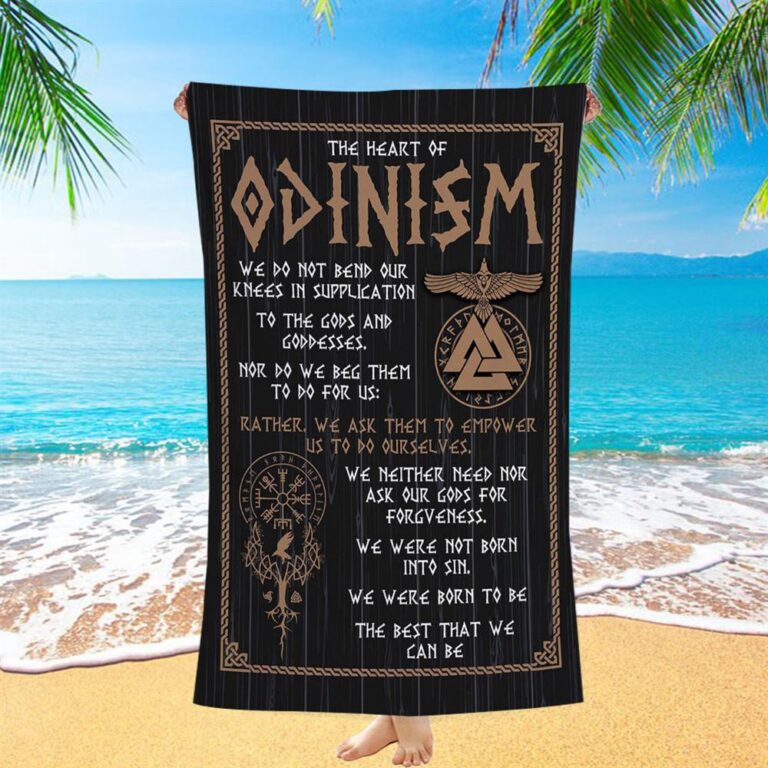 The Heart Of Odinism Beach Towel, Christian Beach Towel, Beach Towel ...