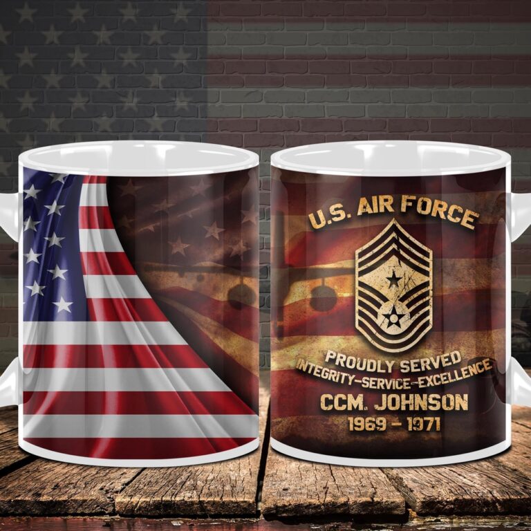 US Air Force Military Proudly Served American Flag Military Mug,, Us ...