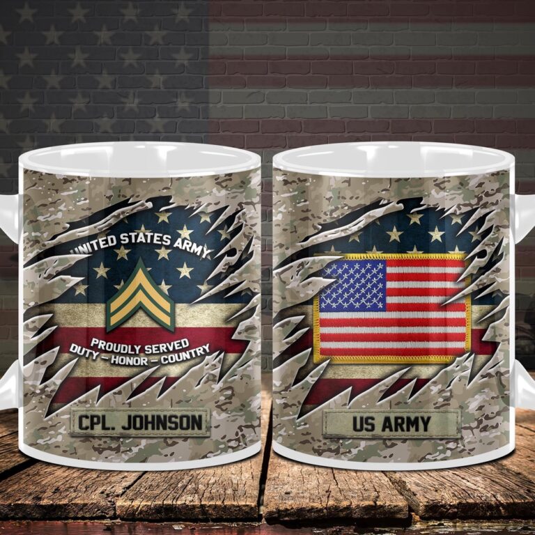 US Army Camo Mug Proudly Served Duty Honor Country Mug, Us Army Coffee ...