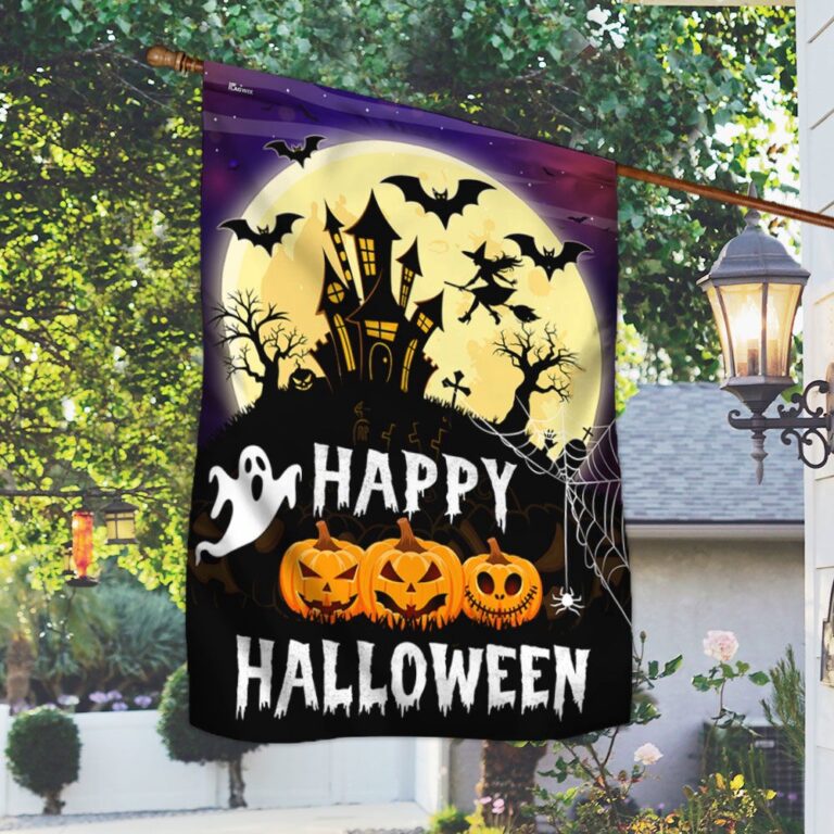Happy Halloween Spooky Haunted House Flag, Halloween Flag, Halloween ...