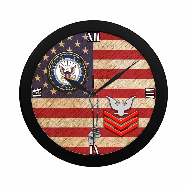 US Navy E-6 Petty Officer First Class E6 PO1 Collar Device Wall Clock ...