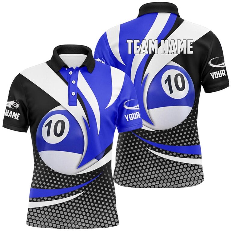Billiard Balls Black White Hive 3D Polo Shirts, Custom Pool Billiards ...