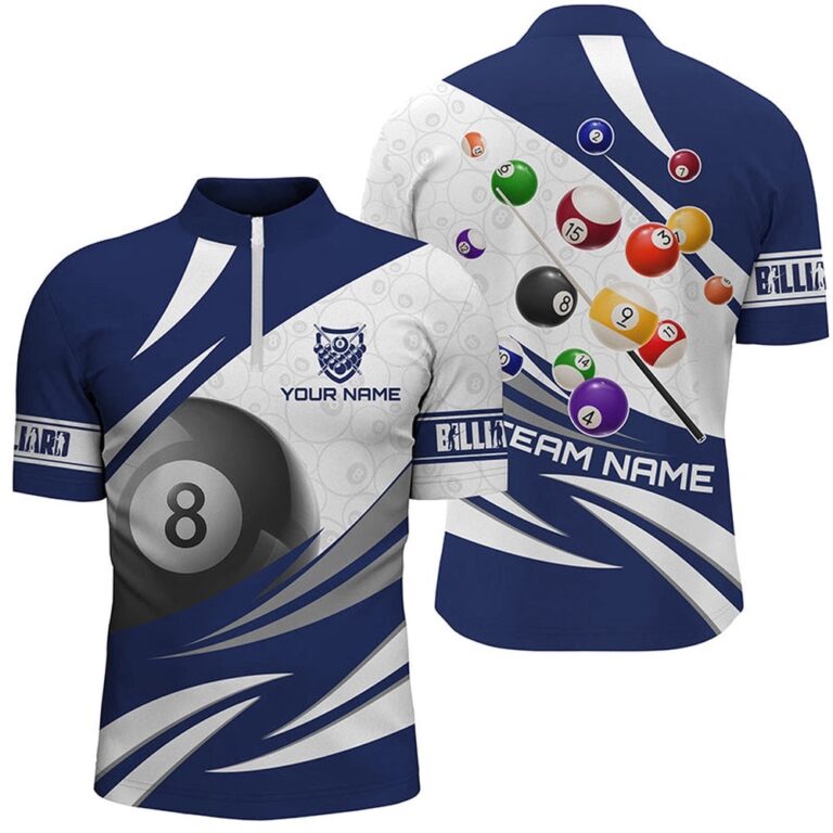 American Flag Billiard Style 3D Jersey Shirts, Custom 8 Ball Pool Team ...