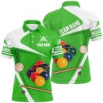 Billiard Ball Green Version 3D Polo Shirts Custom Billiard Team Uniform ...