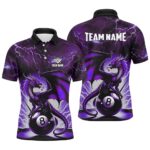 Lightning Thunder Dragon Custom Purple 8 Ball Pool Shirts, Billiard ...
