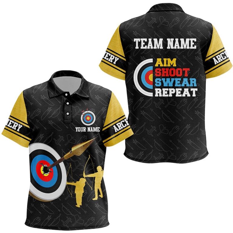 Tribal Pattern Target Archery Polo Shirts, Custom Arrows Archery Team ...