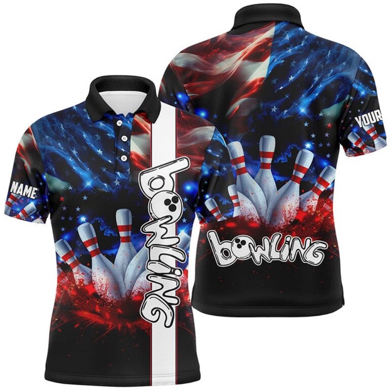 Camo Bowling Shirt Custom Skull Bowling Polo Shirt Men Bowling Polo ...