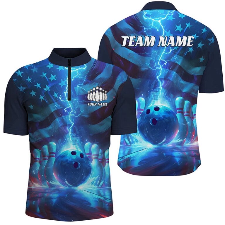 Flame Bowling Shirts For Men Bowling Ball Pattern Bowling Team Jersey ...