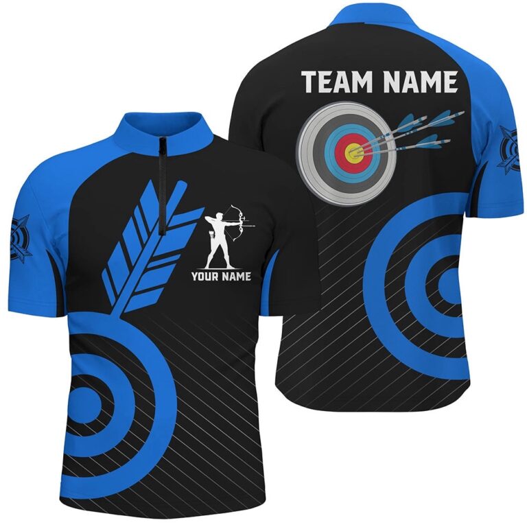 Aim Shoot Swear Repeat Archery Jersey Shirts For Men US Flag Arrow ...