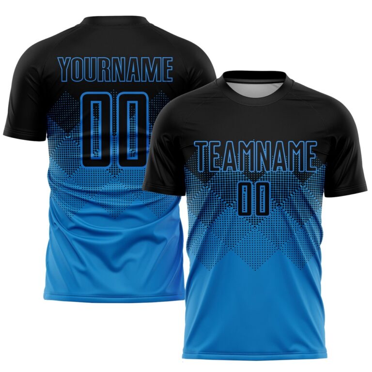 Blue Black Sublimation Soccer Uniform Jersey, Custom Team Soccer Jersey ...