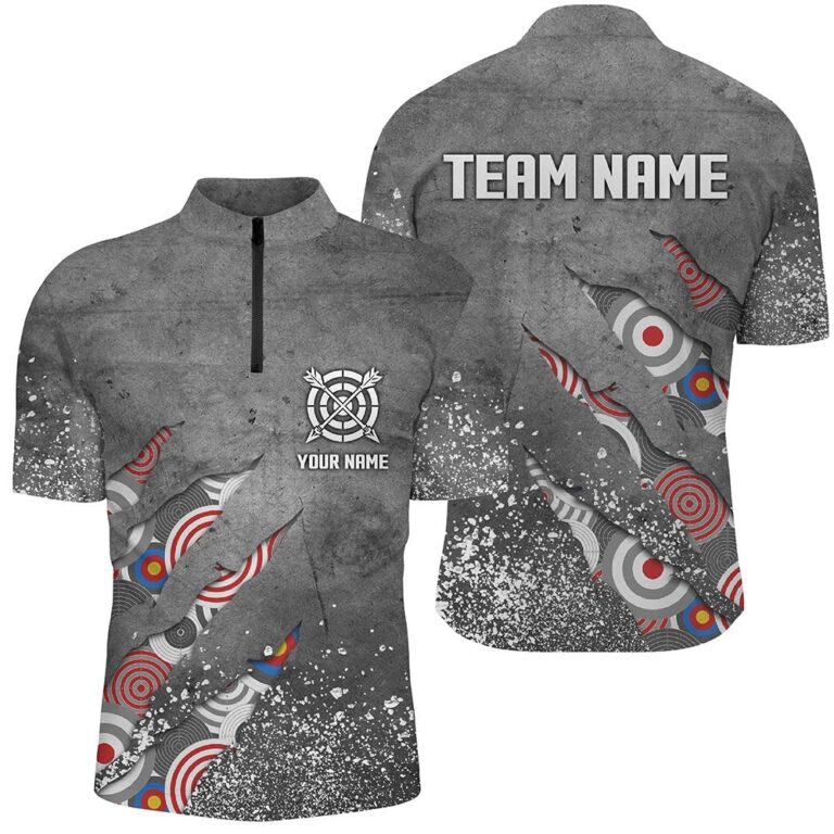 Aim Shoot Swear Repeat Archery Jersey Shirts For Men US Flag Arrow ...