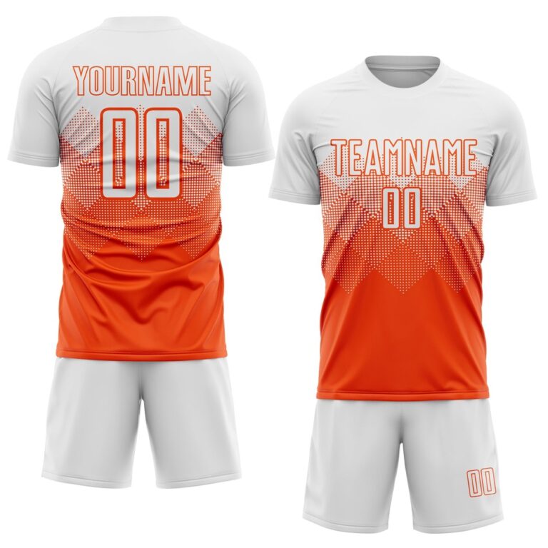 Orange White Sublimation Soccer Uniform Jersey, Custom Team Soccer ...