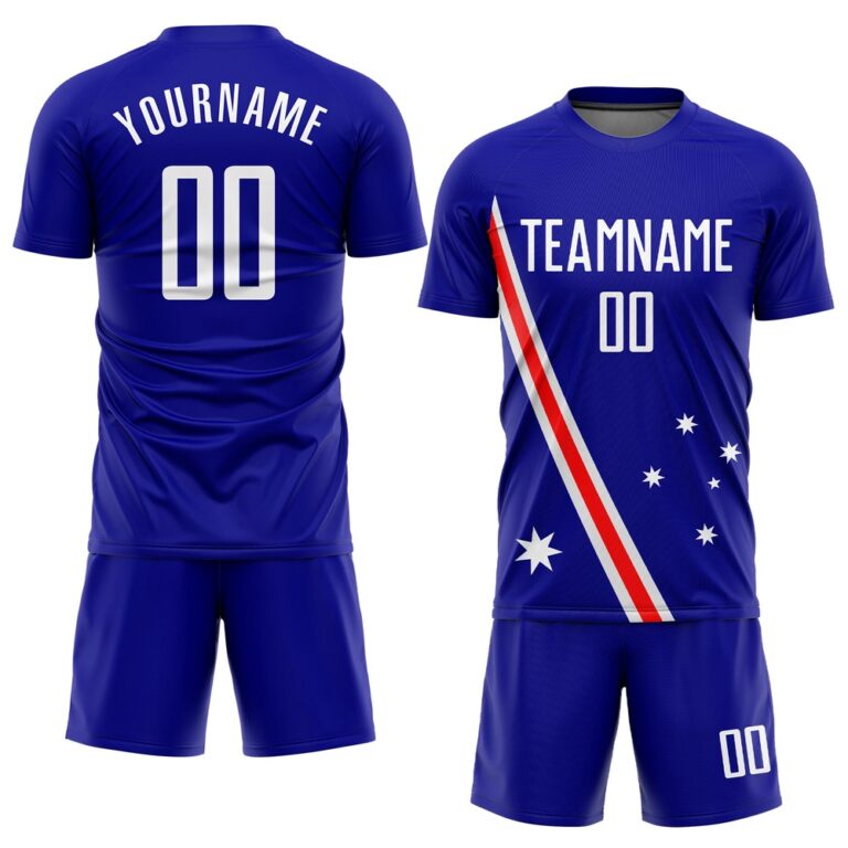 Royal White Red Sublimation Australian Flag Soccer Uniform Jersey ...